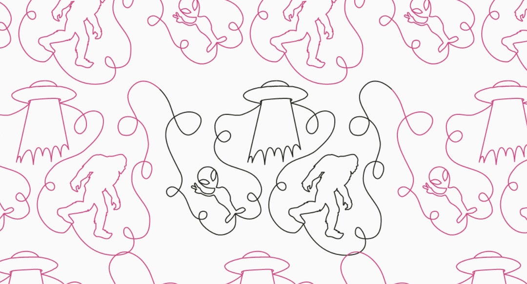 Alien, UFO and Bigfoot Longarm Quilting Digital Pantograph Used in E2E ...