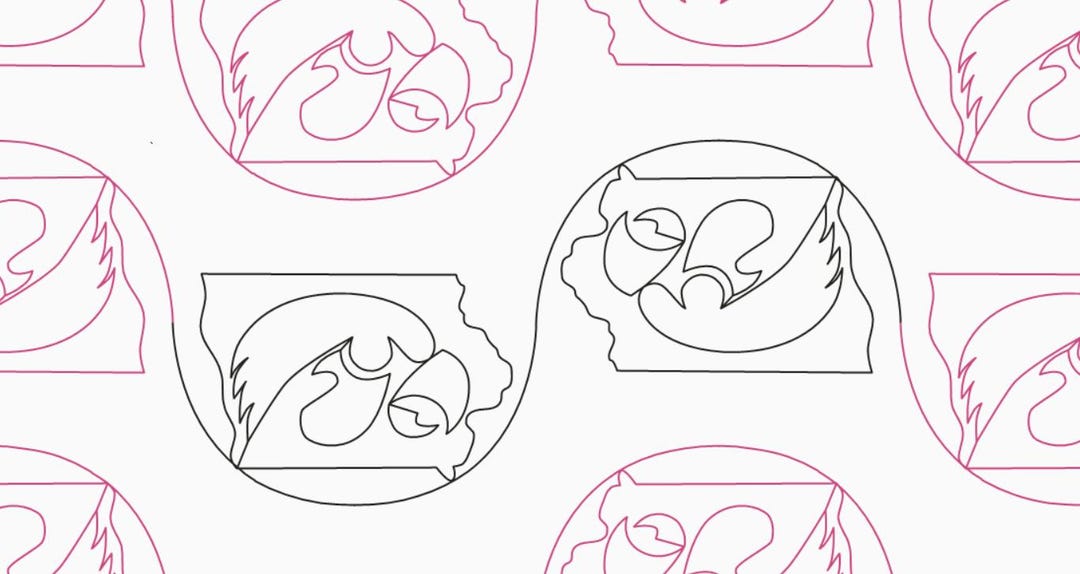 Iowa Hawkeyes Longarm Quilting Digital Pantograph Used in E2E (edge to ...