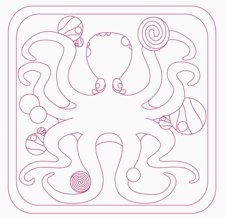 Octopus Motif Block Longarm Quilting Digital Motif Design Used in ...