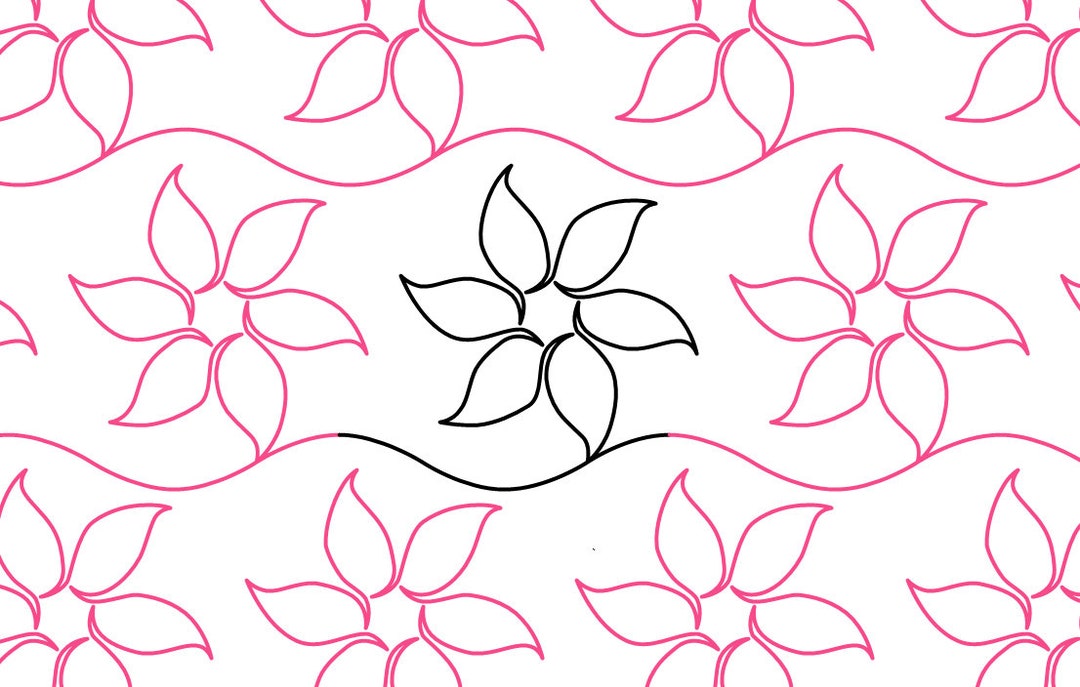 Six Point Flower Longarm Quilting Digital Pantograph Used in E2E (edge ...
