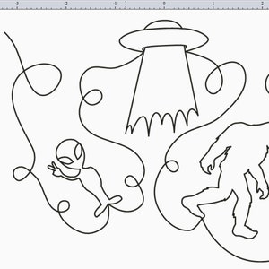 Alien, UFO and Bigfoot Longarm Quilting Digital Pantograph Used in E2E ...