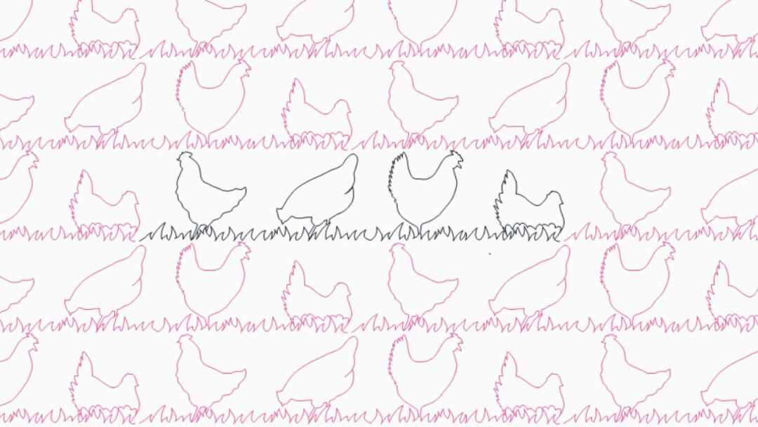 Chickens in a Row Longarm Quilting Digital Pantograph Used in E2E (edge ...