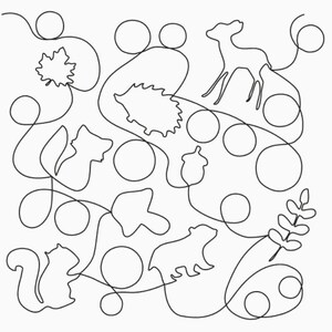 Woodland Animals Longarm Quilting Digital Pantograph Used in E2E (edge ...