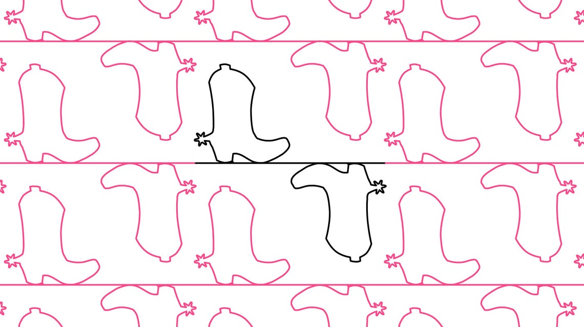 Cowboy Set Longarm Quilting Digital Pantograph Used in E2E (edge to ...