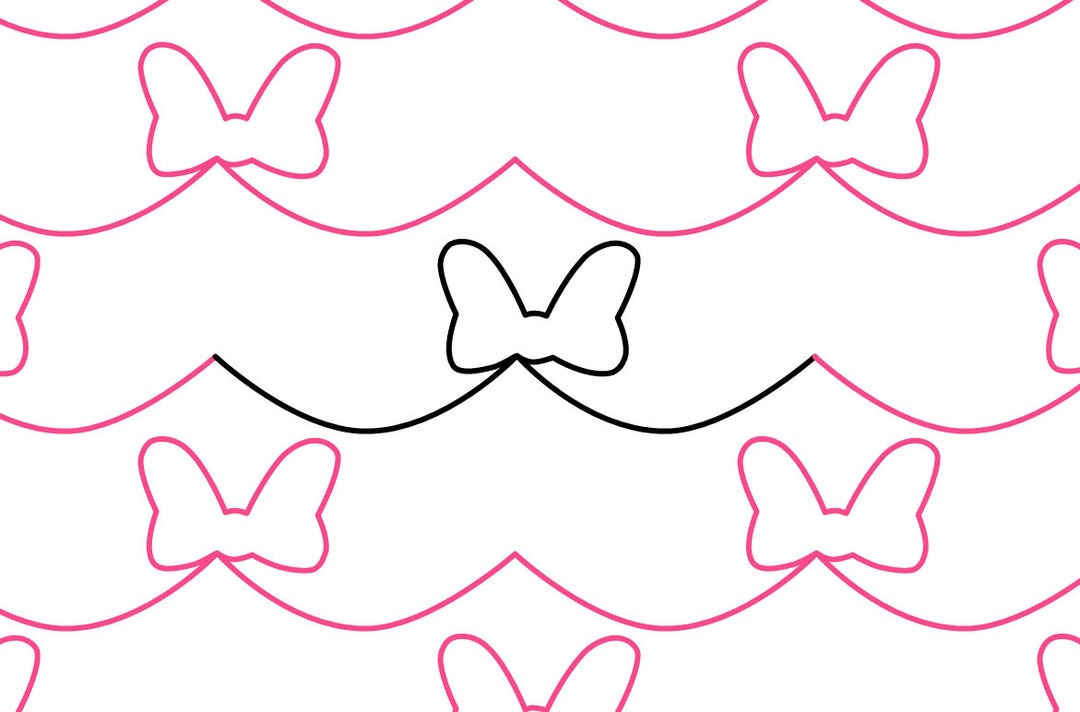 Hair Bow Longarm Quilting Digital Pantograph Used in E2E (edge to Edge ...
