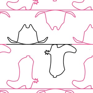 Cowboy Set Longarm Quilting Digital Pantograph Used in E2E (edge to ...