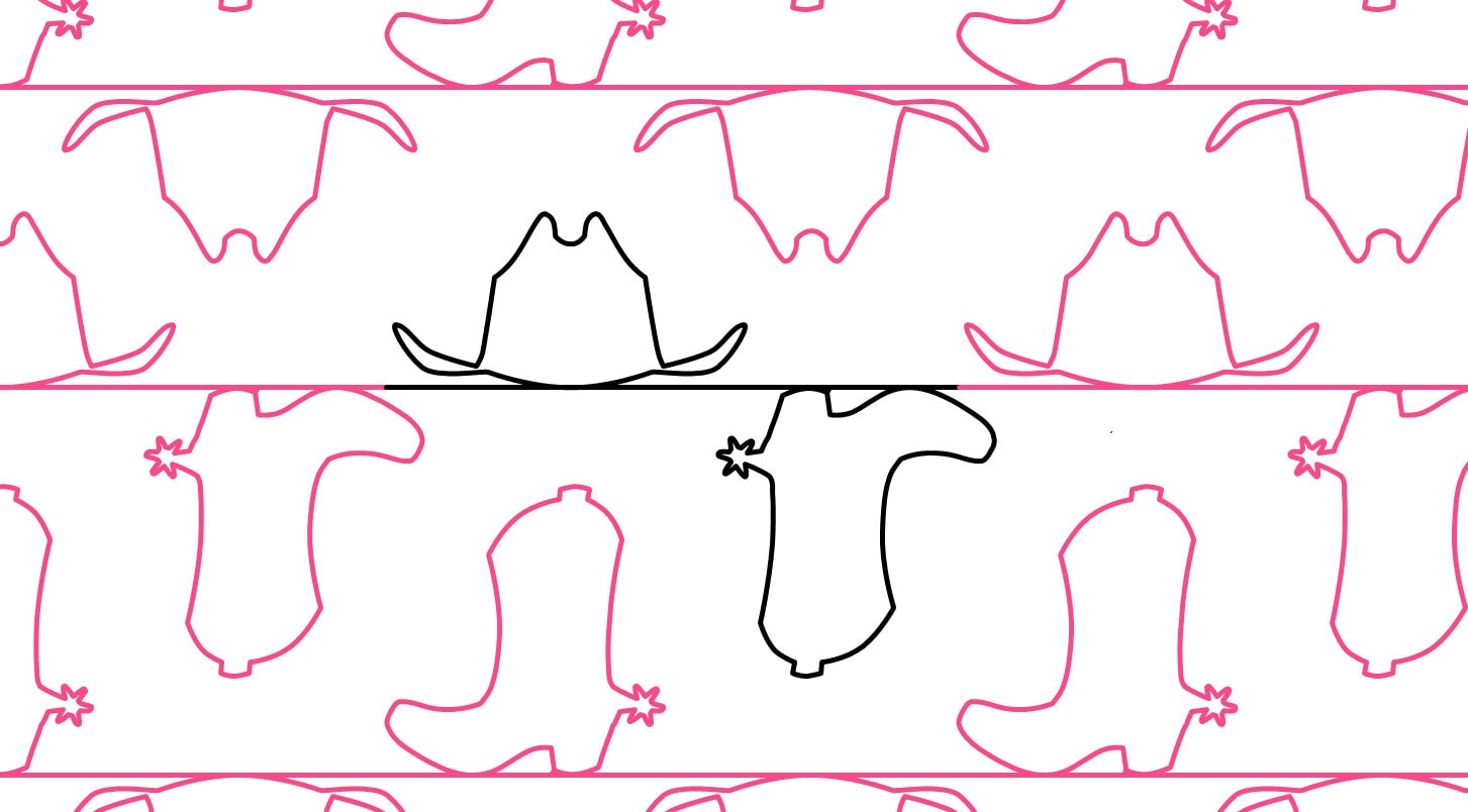Cowboy Set Longarm Quilting Digital Pantograph Used in E2E (edge to ...