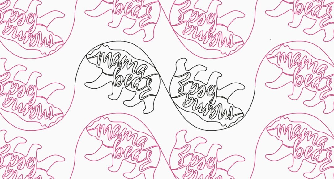 Mama Bear Longarm Quilting Digital Pantograph Used in E2E (edge to Edge) Quilting - Etsy