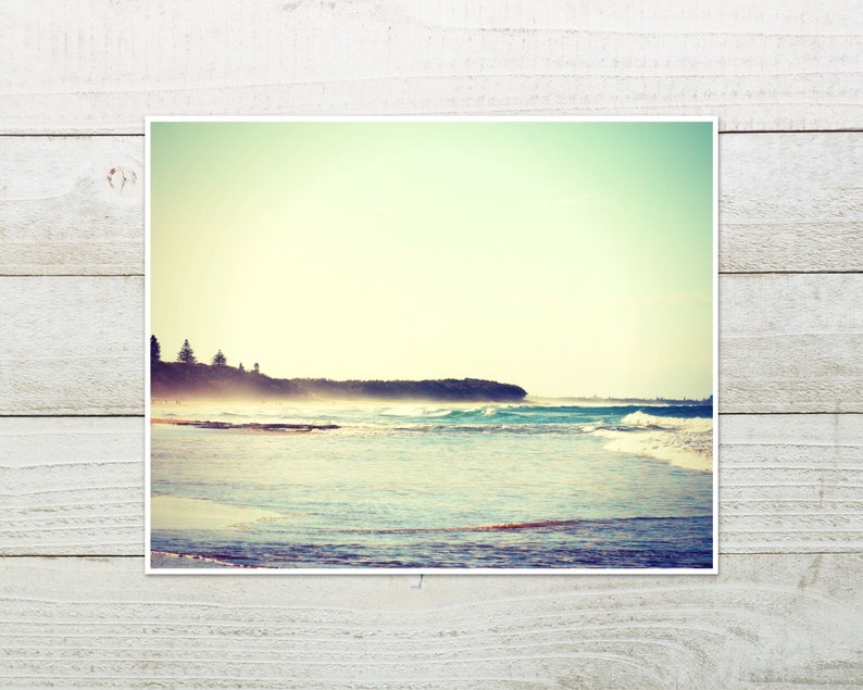 Retro Beach Print, Sunshine Coast, Queensland Australia, Beach Themed ...