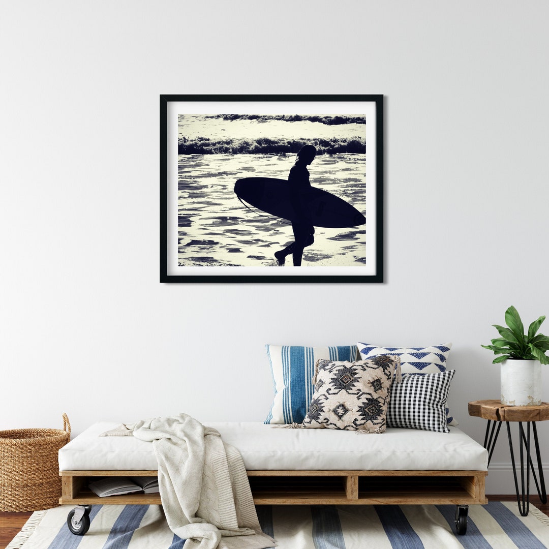 Black and White Surf Print, Maroochydore, Queensland, Surf Wall Decor ...