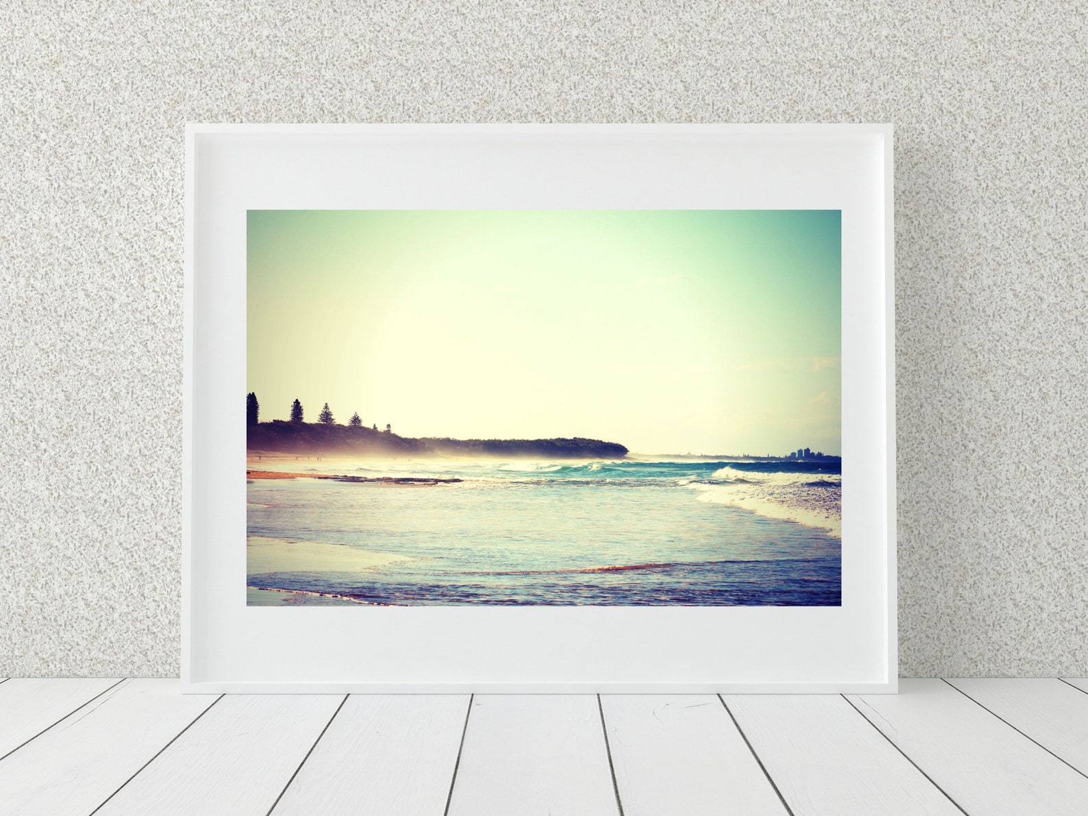 Retro Beach Print, Sunshine Coast, Queensland Australia, Beach Themed ...