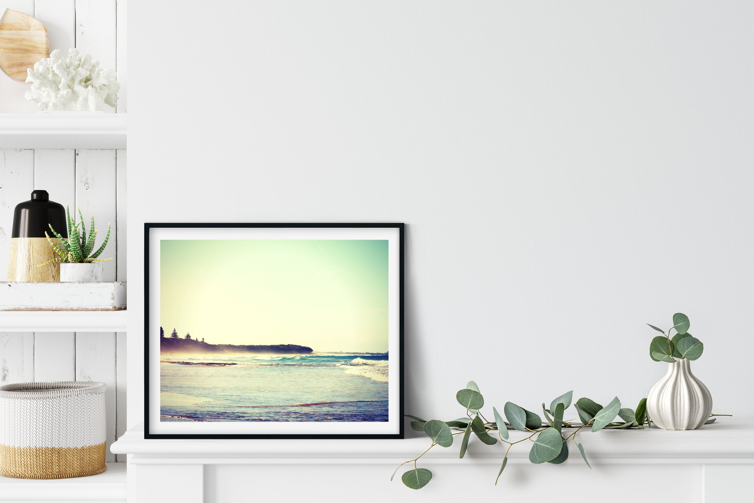 Retro Beach Print, Sunshine Coast, Queensland Australia, Beach Themed ...