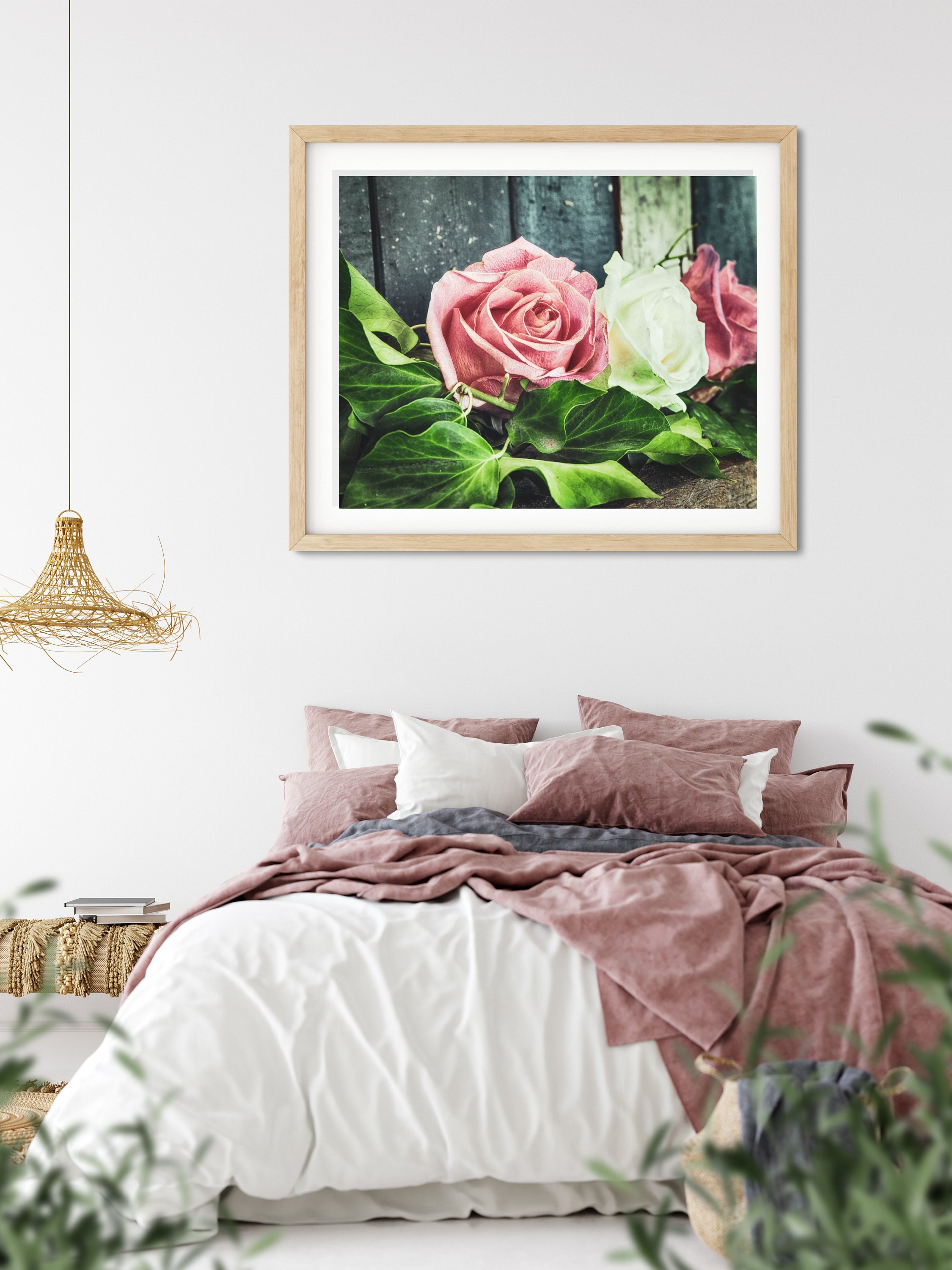 Blush Pink Rose Photo Print, Shabby Chic Roses, Floral Wall Art, Fine ...