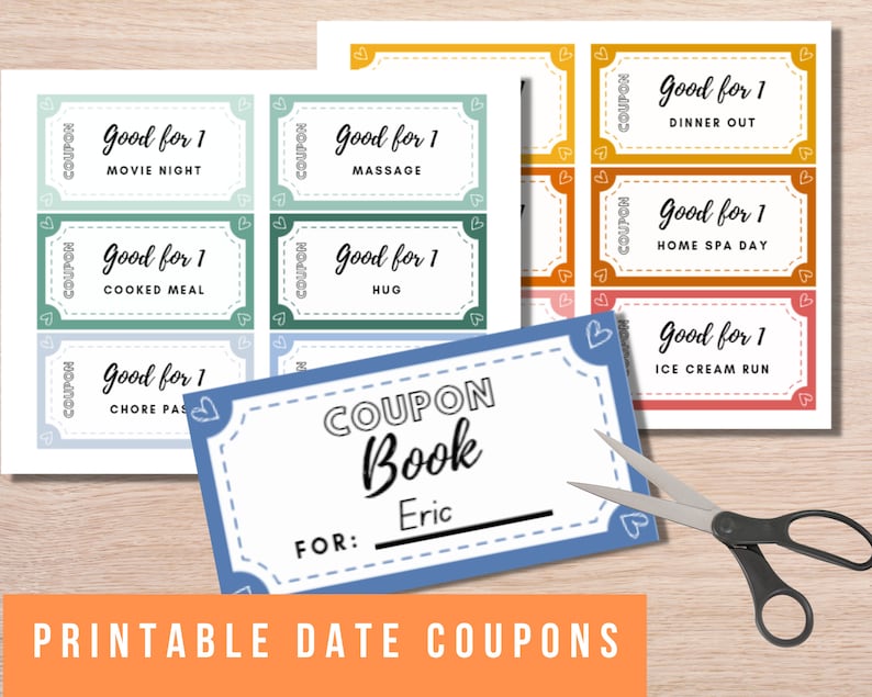 Printable Coupons Printable Coupons for Husband Valentine Coupons Printable Coupon Book Template ...