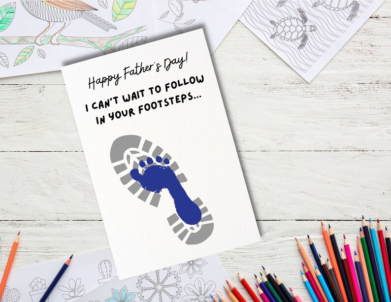 Footprint Art Fathers Day Gift | Fathers Day Craft Printable | Father's ...