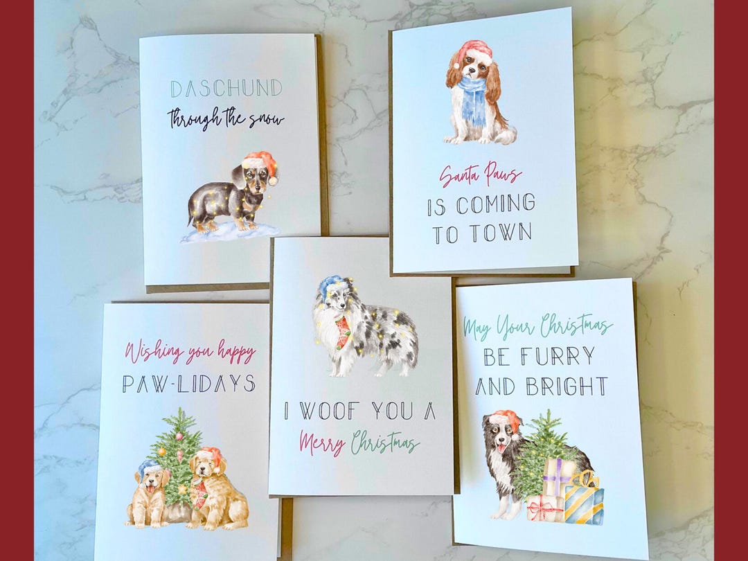 Dog Christmas Card | Christmas Card Dogs | Holiday Cards Dog | Santa ...