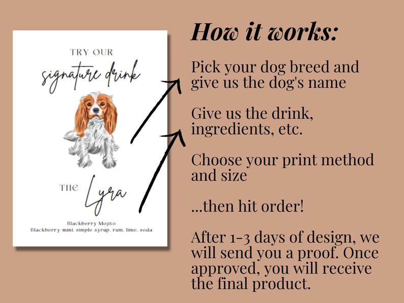 Custom Wedding Signature Drink Sign | Dog Signature Drink Sign ...
