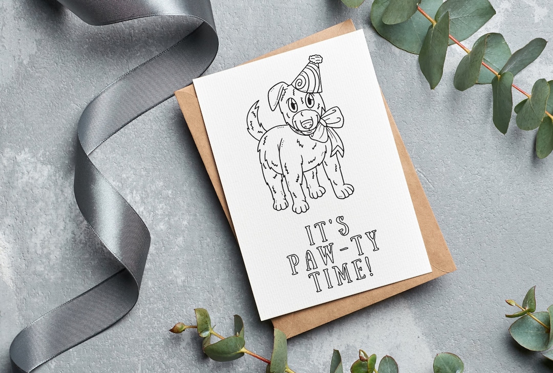 Printable Cards for Kids, Printable Coloring Card, Birthday Card for ...