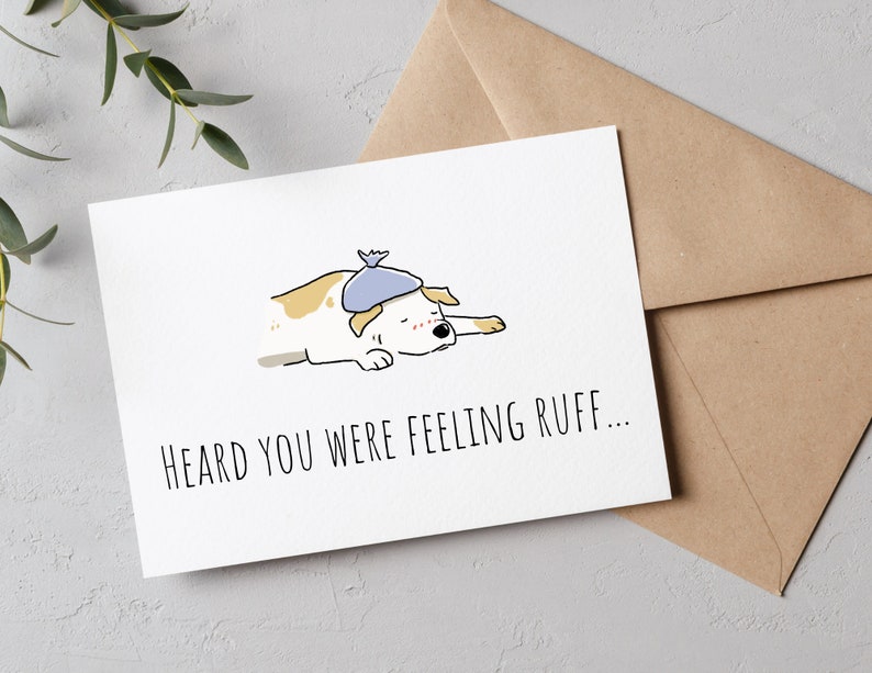 Printable Get Well Soon Card | Dog Get Well Soon Card | Get Well Card ...