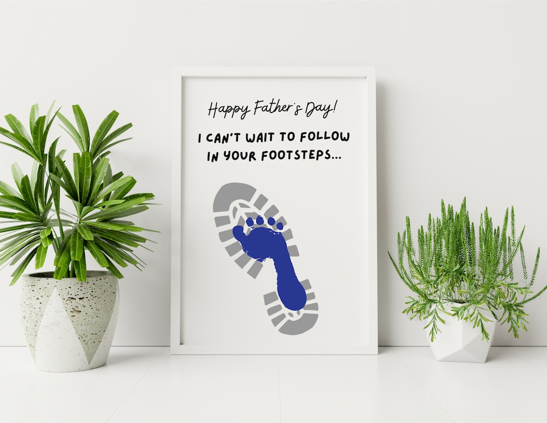 Footprint Art Fathers Day Gift | Fathers Day Craft Printable | Father's ...