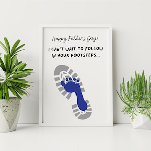 Footprint Art Fathers Day Gift | Fathers Day Craft Printable | Father's ...