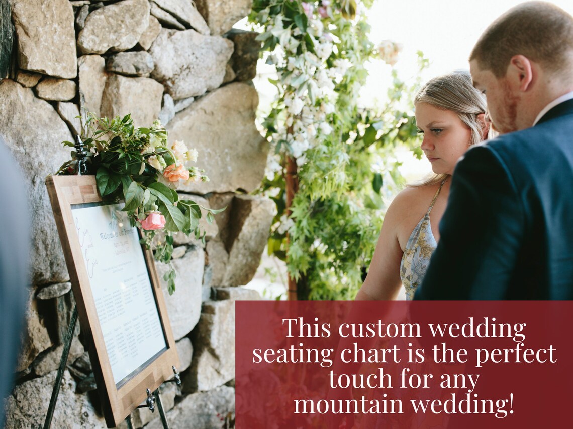 Custom Seating Chart Wedding Sign Seating Chart Sign Mountain Wedding ...