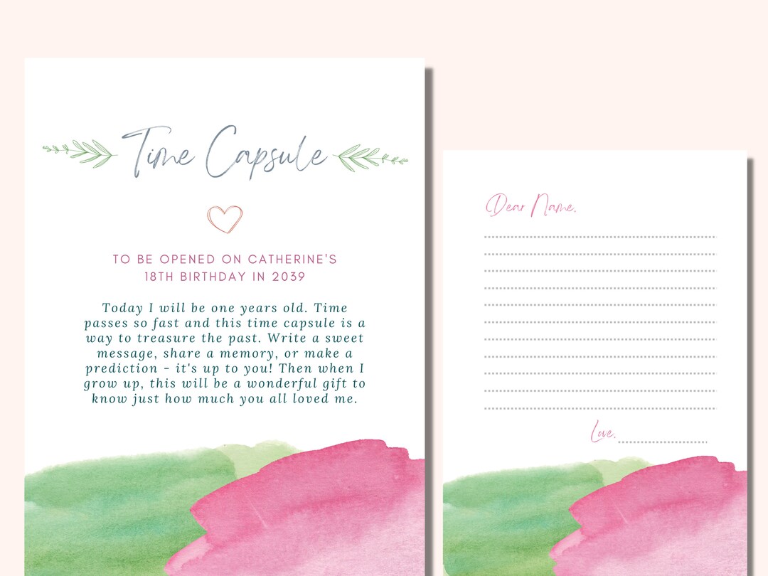 First Birthday Time Capsule | 1st Birthday Time Capsule | Time Capsule ...