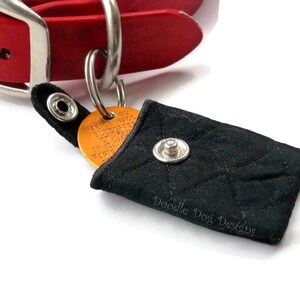 Dog ID Tag Holder, Quilted Dog Tag Silencer, Pet Tag Protector, Dog ...