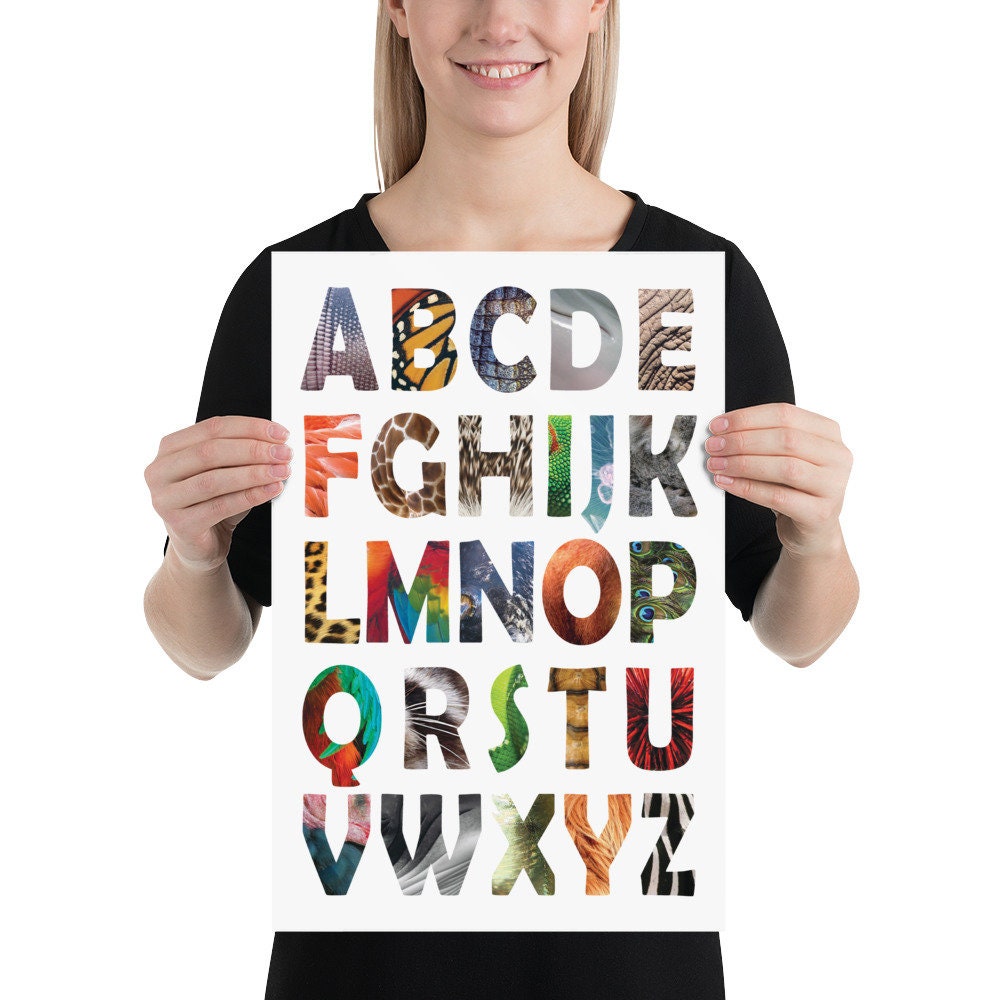 Animal Art Alphabet Poster Nursery Wall Art Nursery Gift - Etsy