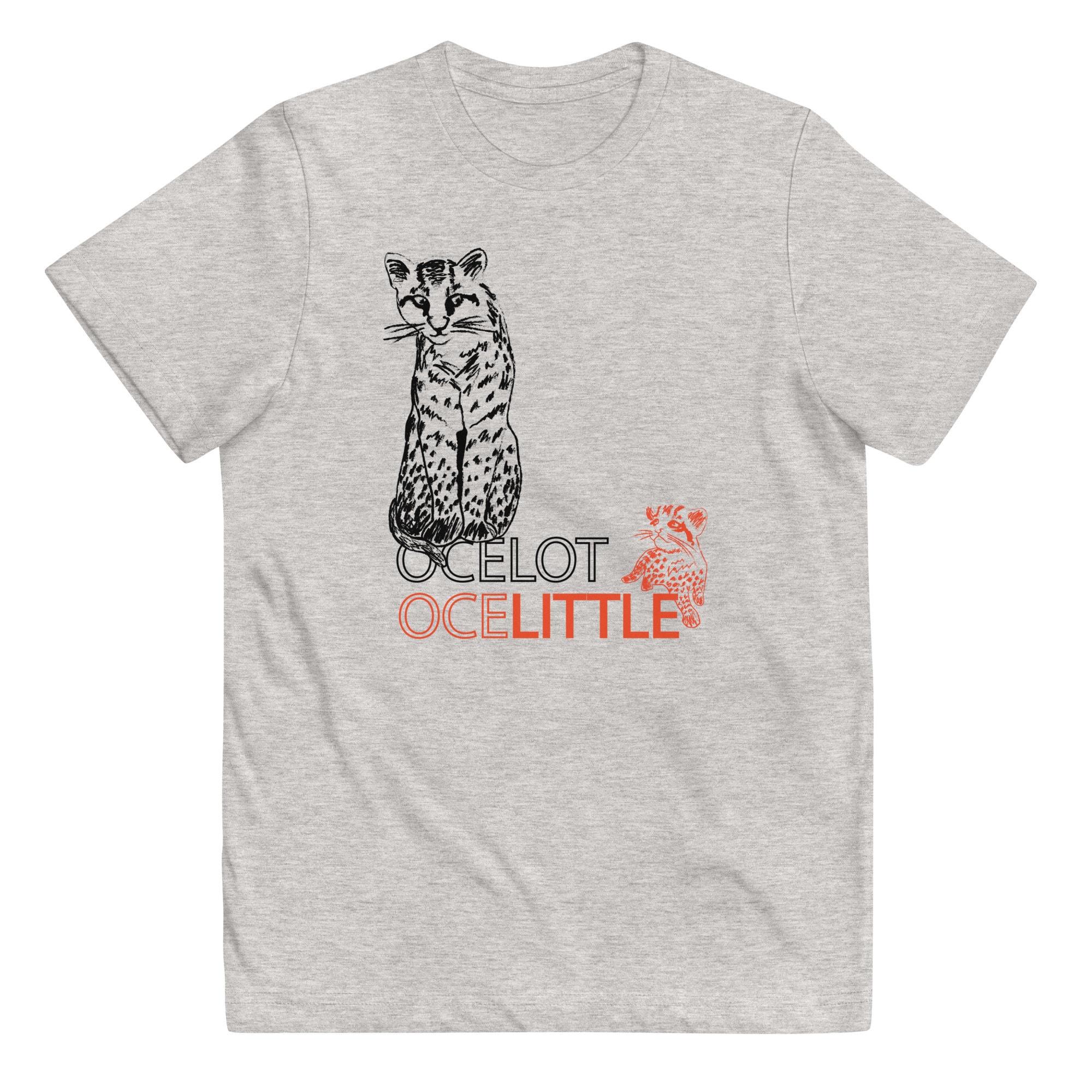 Ocelot, Ocelittle | Kids Silly Animal Tee, Kids Funny Cat Shirt, Cat ...