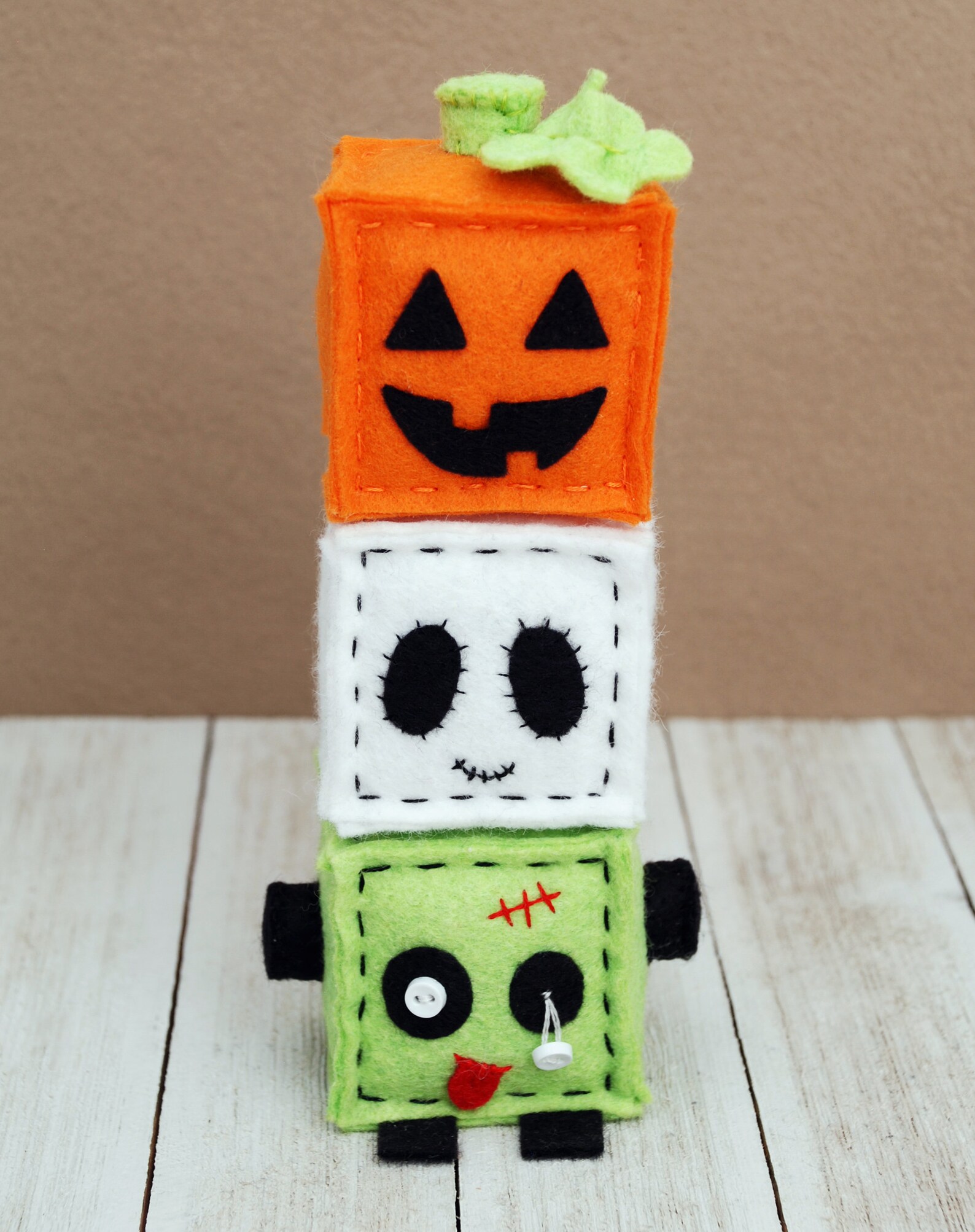 Halloween Cube Plush Trio Zombie Jack O'lantern and - Etsy