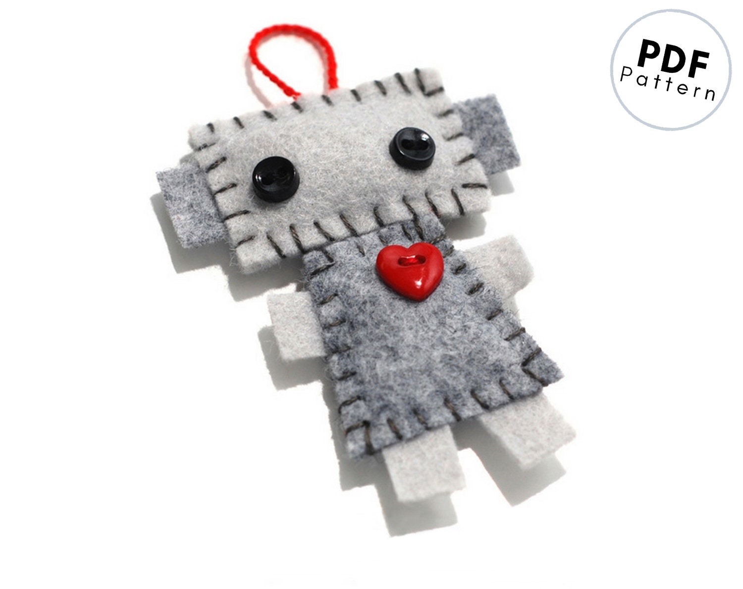 Robot Ornament PDF Pattern Christmas Robot Decoration Wool | Etsy