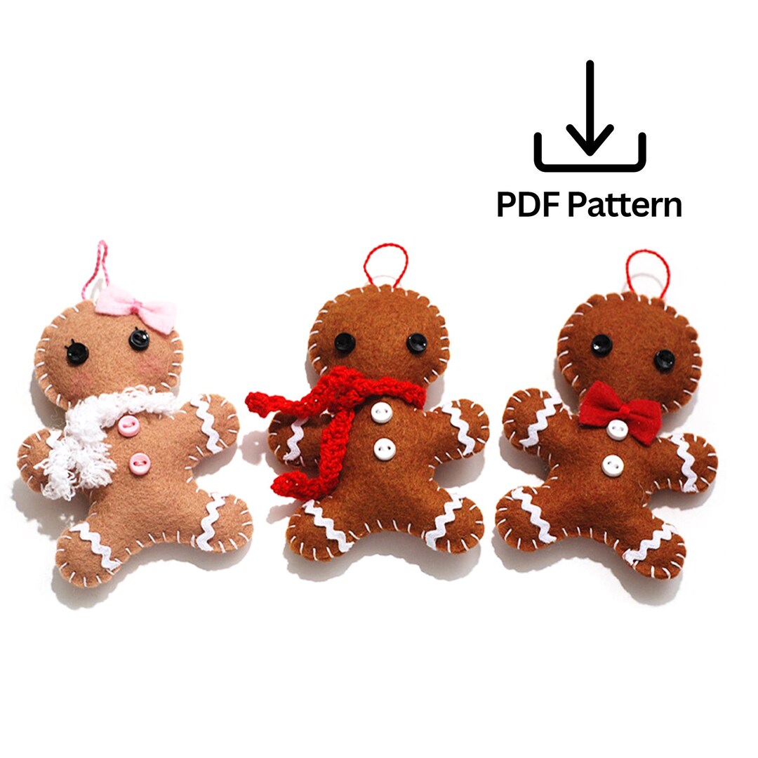 DIY Felt Gingerbread Man Ornament Pattern – Beginner Sewing Project ...