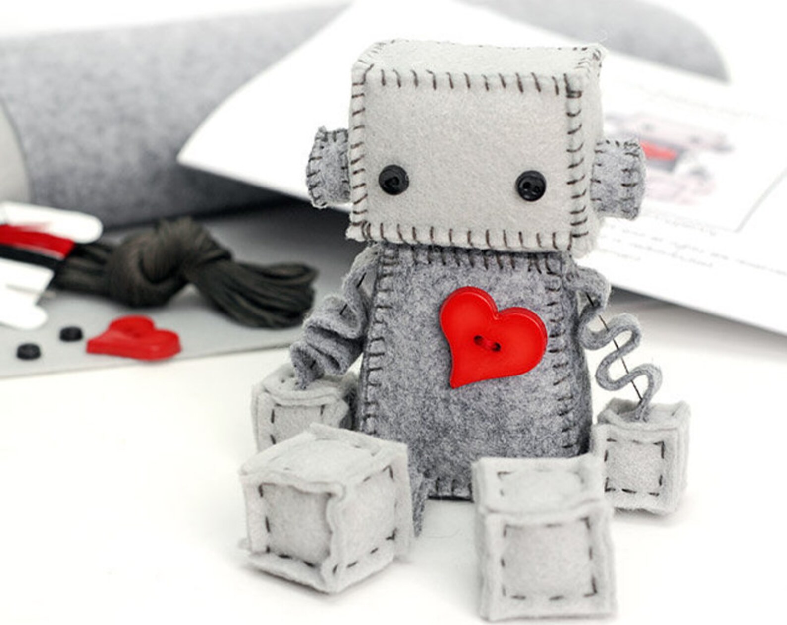 DIY Kit Felt Robot Make Your Own Robot Plush Includes - Etsy