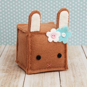 DIY Square Bunny Pattern, Digital Felt Animal Pattern, Bunny Plush ...