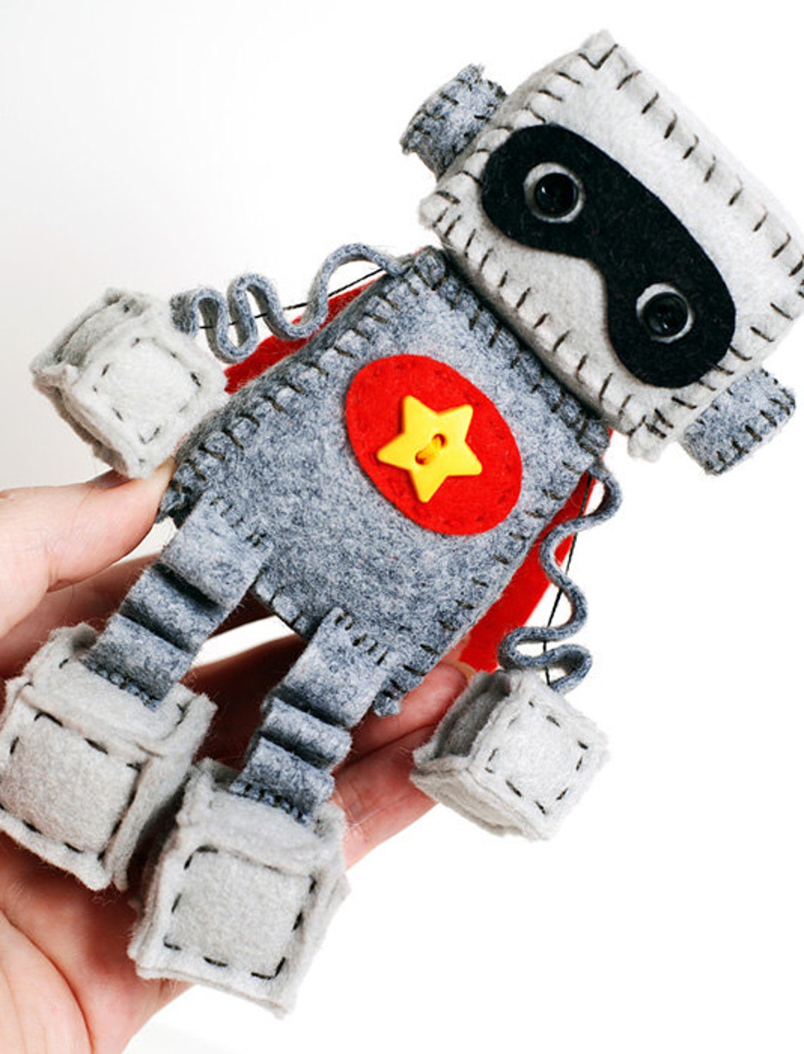 Custom Superhero Plush Robot With Cape and Mask Pick - Etsy