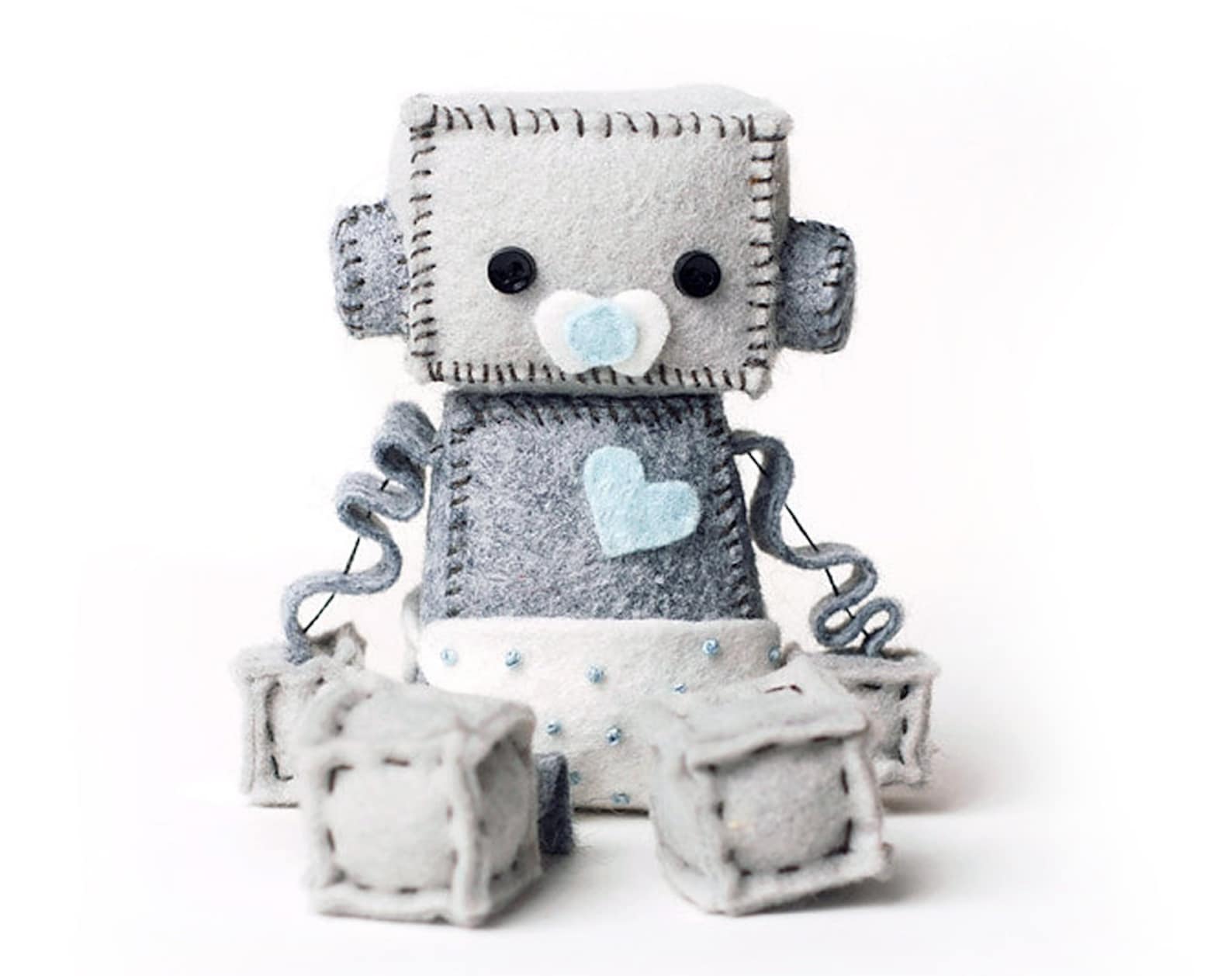 Baby Robot in a Diaper With Pacifier Pick Boy or Girl - Pink, Blue ...