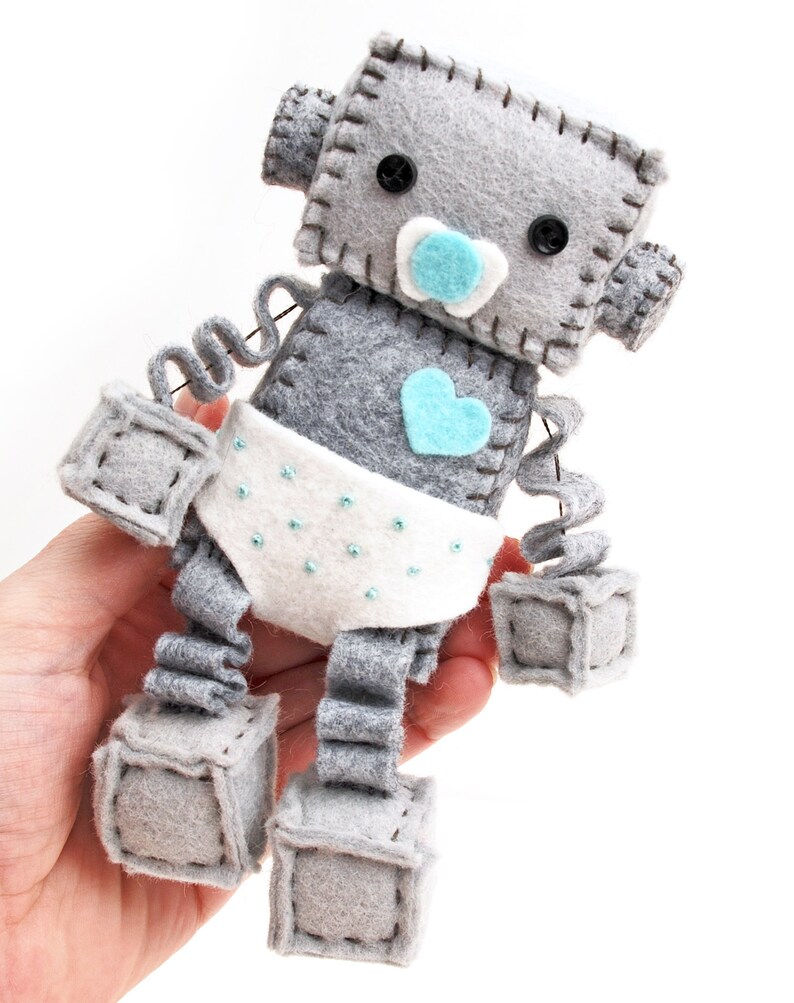 Baby Robot in a Diaper With Pacifier Pick Boy or Girl Pink - Etsy