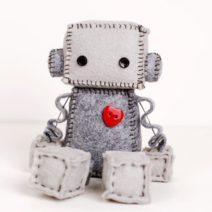 Felt Robot Plush Pattern PDF - Instant Download - DIY Stuffed Plushie ...