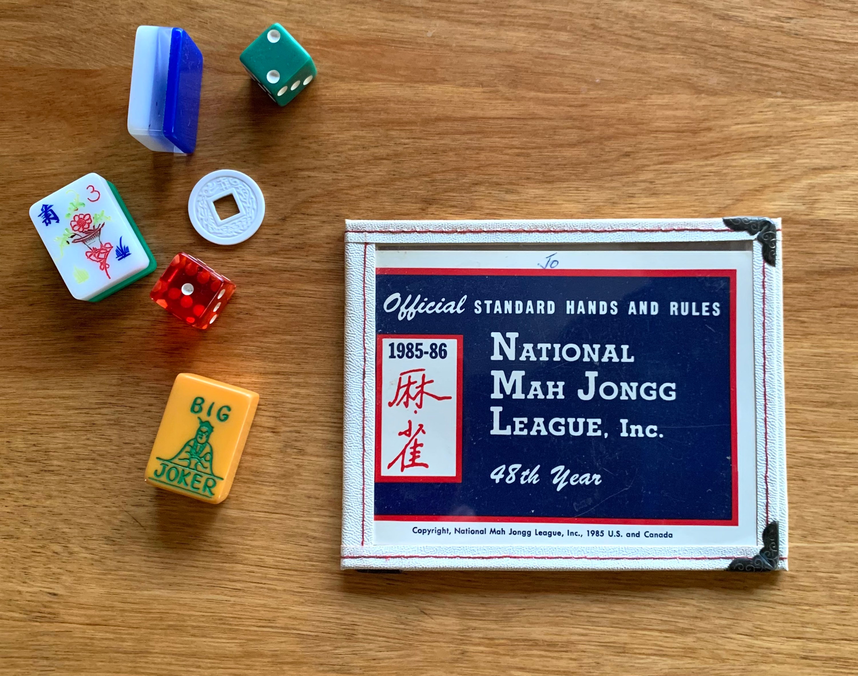 Vintage 1985-86 National Mah Jongg League NMJL Official Card - Etsy