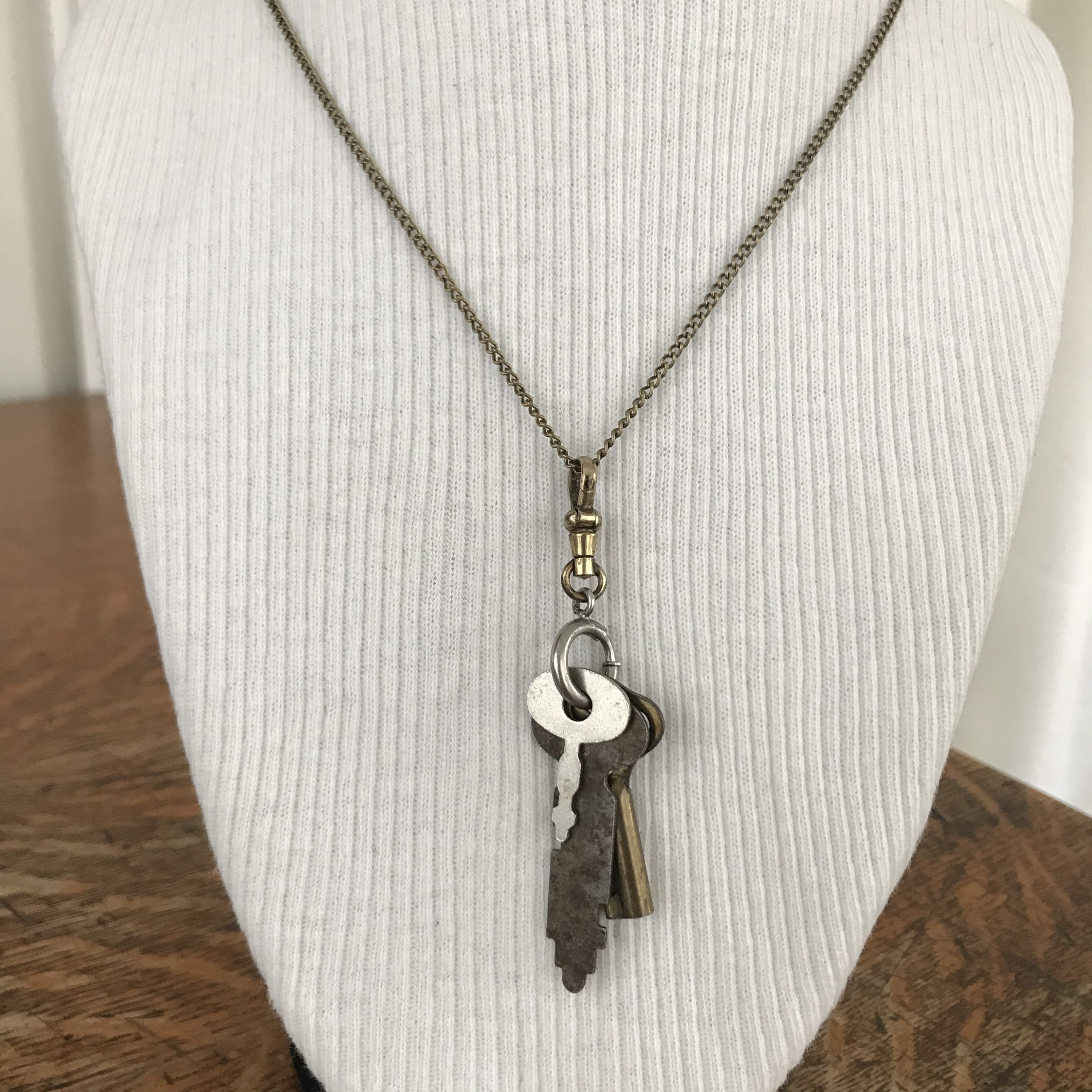 Vintage Key Collage Necklace a MINI Mixed Metals Melange 5 - Etsy