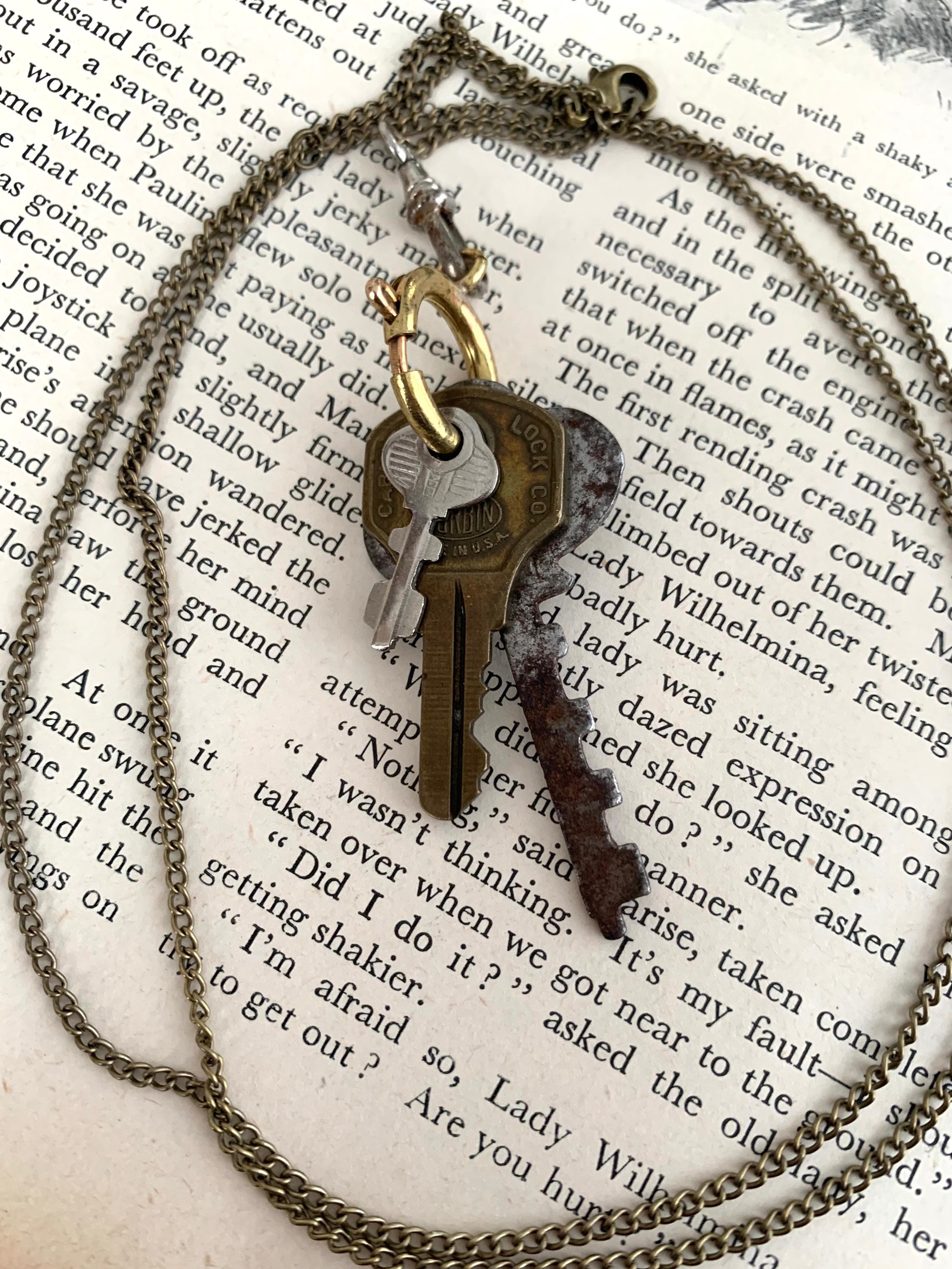 Vintage Key Collage Necklace a Mixed Metals Melange 10 - Etsy