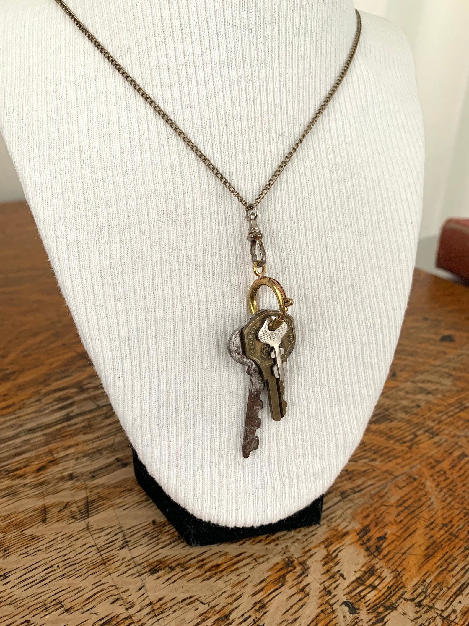 Vintage Key Collage Necklace a Mixed Metals Melange 10 - Etsy