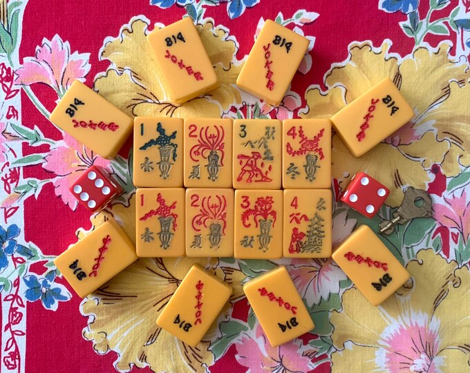 Iconic Vintage Cardinal Mah Jongg Set - 60’s Butterscotch Glam, 152 ...