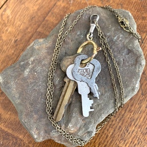 Vintage Key Collage Necklace - a Mixed Metals Melange, YALE JUNIOR - Etsy