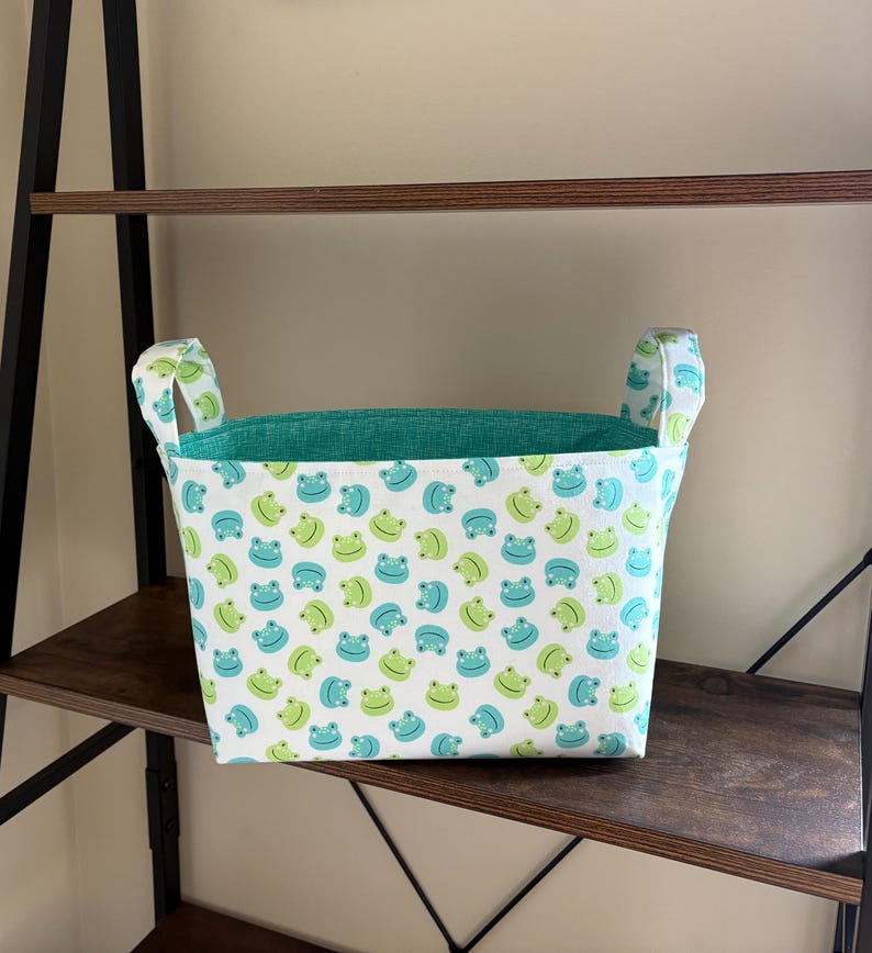 Happy Frogs Fabric Basket - Personalized Gift Basket/bag - Organizer ...