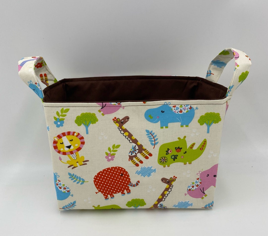 Zoo Animals Fabric Basket - Personalized Gift Basket/bag - Organizer ...