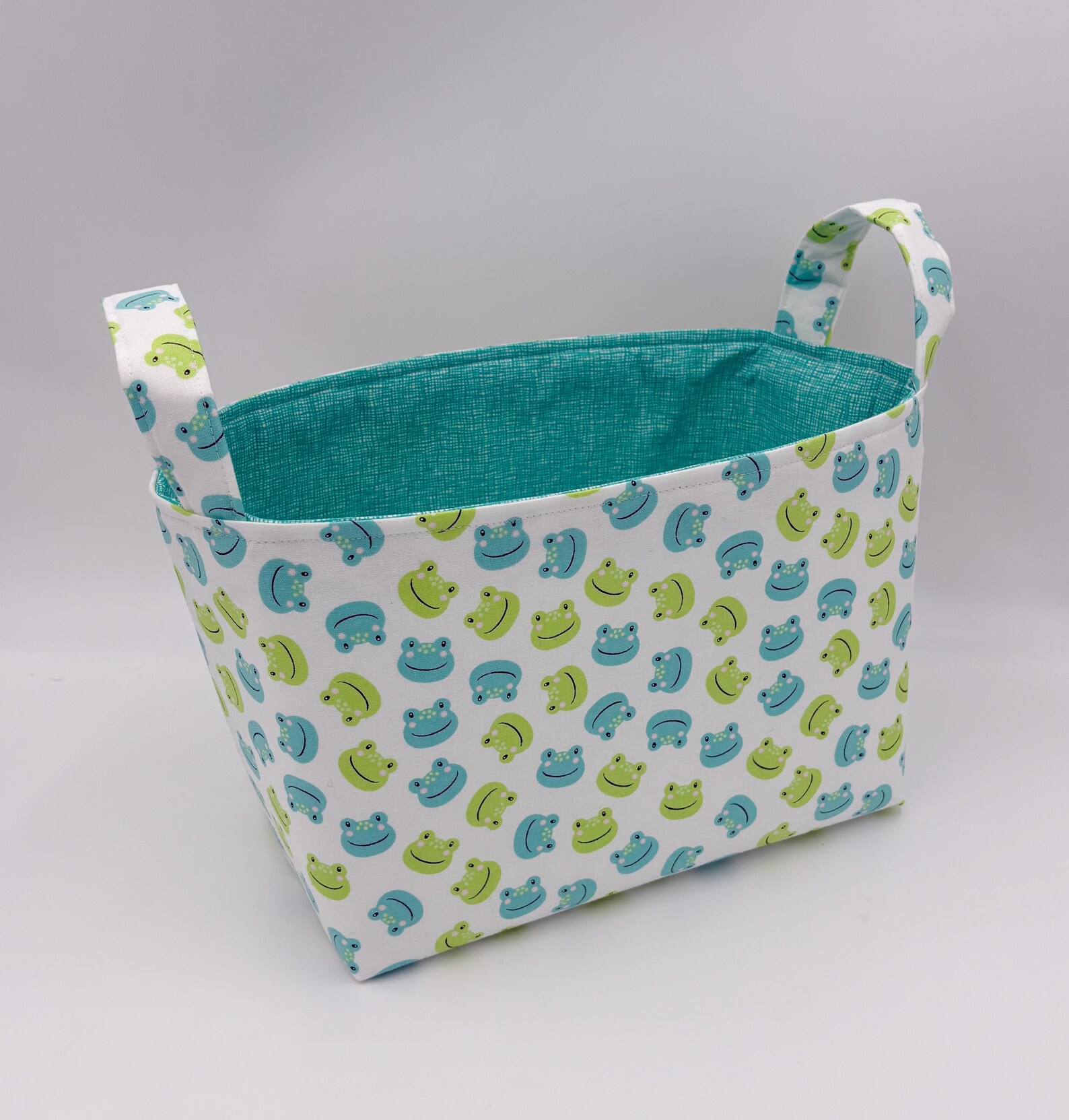 Happy Frogs Fabric Basket - Personalized Gift Basket/bag - Organizer ...