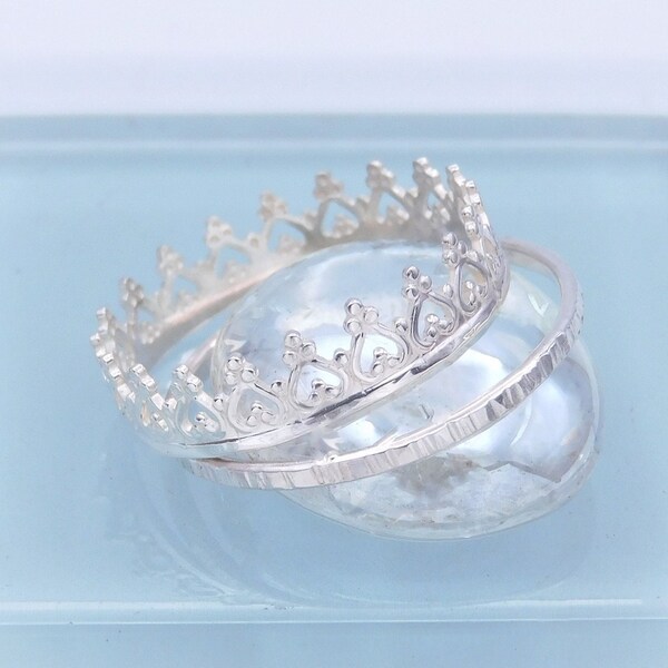 Silver Crown Ring - Etsy
