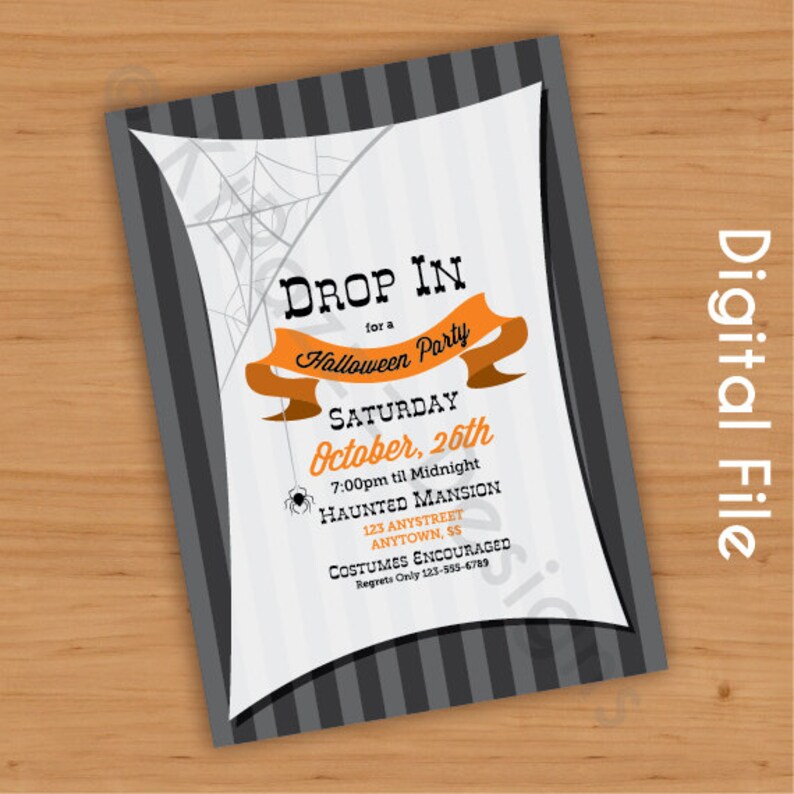 Invitations & Announcements Invitations Paper Digital File Halloween ...